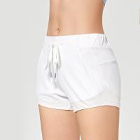 China Oem Factory Manufacturer Custom Logo Women Anti Wrinkle Soft Running Shorts Breathable Yoga Shorts With Pockets for sale