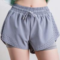 China Oem Factory Manufacturer Custom Logo running training outwear shorts faux twinset sports yoga fitness shorts for sale