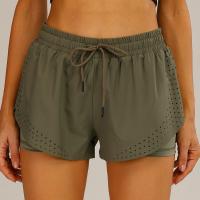 China Oem Factory Manufacturer Custom Logo running training outwear shorts faux twinset sports yoga fitness shorts for sale