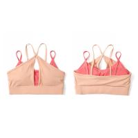 China Oem Factory Manufacturer Custom Logo Women's Sexy Yoga Tops Double Shoulder Strap Sports Bra for sale
