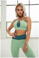 China Oem Factory Manufacturer Custom Logo Women's Sexy Yoga Tops Double Shoulder Strap Sports Bra for sale