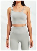 China Oem Factory Manufacturer Custom Logo Sexy Back Sports Bra Nylon Spandex Nude Workout Clothes for sale