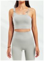 China Oem Factory Manufacturer Custom Logo Sexy Back Sports Bra Nylon Spandex Nude Workout Clothes for sale