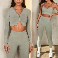 China Oem Factory Manufacturer Custom Logo Seamless 2 Piece Yoga Set Lightweight High Waist Training Tights for sale
