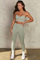 China Oem Factory Manufacturer Custom Logo Seamless 2 Piece Yoga Set Lightweight High Waist Training Tights for sale