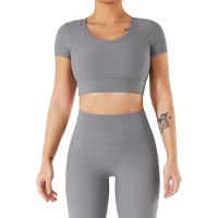China Oem Factory Manufacturer Custom Logo Crop Top Fast Dry Midriff Baring Shirts for sale