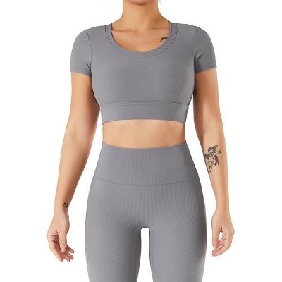 China Oem Factory Manufacturer Custom Logo Crop Top Fast Dry Midriff Baring Shirts for sale