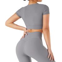 China Oem Factory Manufacturer Custom Logo Crop Top Fast Dry Midriff Baring Shirts for sale