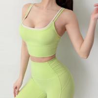 China Oem Factory Manufacturer Custom Logo Ladies Sports Bras Yellow Pink Leisure Womens Workout Vest for sale