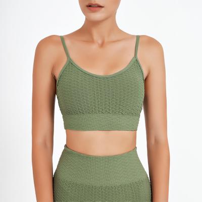 China Oem Factory Manufacturer Custom Logo Ladies Sports Bras Gym Workout Seamless Ribbed Bralette for sale