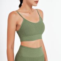 China Oem Factory Manufacturer Custom Logo Ladies Sports Bras Gym Workout Seamless Ribbed Bralette for sale