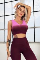 China Oem Factory Manufacturer Custom Logo Padded Seamless Yoga Sports Bra Women Gradient Color Fitness Sport Bra for sale