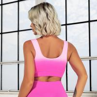 China Oem Factory Manufacturer Custom Logo Padded Seamless Yoga Sports Bra Women Gradient Color Fitness Sport Bra for sale
