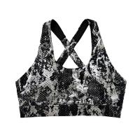 China Oem Factory Manufacturer Custom Logo Bras Gold Snake Print Cross Back Yoga Bra for sale