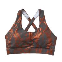 China Oem Factory Manufacturer Custom Logo Bras Gold Snake Print Cross Back Yoga Bra for sale