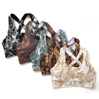China Oem Factory Manufacturer Custom Logo Bras Gold Snake Print Cross Back Yoga Bra for sale