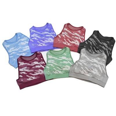 China Oem Factory Manufacturer Custom Logo Spandex Ladies Sports Bras Army Camo Women Racer Back Tank for sale