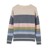 China O Neck Striped Bespoke Sweaters Unisex Long Sleeve Knitted Pullover for sale