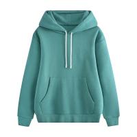 China Pure Green Cotton Spandex Hoodie Autumn Fuzzy Oversized Pullover for sale