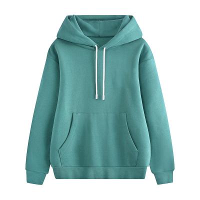 China Pure Green Cotton Spandex Hoodie Autumn Fuzzy Oversized Pullover for sale