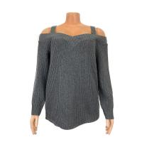 China OEM 7 Gauge Bespoke Sweaters Off The Shoulder Spring Autumn Collarless Sweater for sale