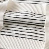 China 100% Polyester 7GG Color Block Striped Sweater Soft Knitted Tops With Zipper for sale