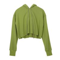 China Custom Solid Long Sleeve Crop Top Spring Autumn Outerwear Anti Shrink for sale