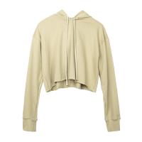 China Custom Solid Long Sleeve Crop Top Spring Autumn Outerwear Anti Shrink for sale