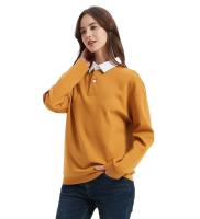 China OEM Unisex 100% Cotton Long Sleeve Sweatshirts Loose Turn Down Collar Hoodie for sale