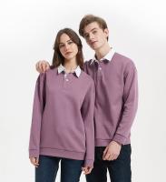 China OEM Unisex 100% Cotton Long Sleeve Sweatshirts Loose Turn Down Collar Hoodie for sale