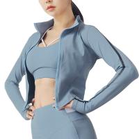 China OEM Factory Stand Collar Full Zip Yoga Jacket Women Sportswear 100pcs MOQ for sale