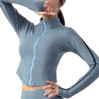 China OEM Factory Stand Collar Full Zip Yoga Jacket Women Sportswear 100pcs MOQ for sale