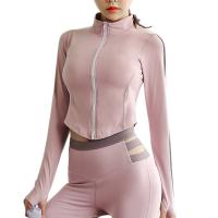 China OEM Factory Stand Collar Full Zip Yoga Jacket Women Sportswear 100pcs MOQ for sale