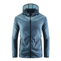 China Stand Collar Mens Zip Up Windbreaker Casual Hooded Lightweight Hiking Jacket for sale