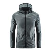 China Stand Collar Mens Zip Up Windbreaker Casual Hooded Lightweight Hiking Jacket for sale
