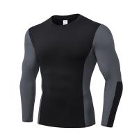 China Black Sustainable Men Workout Sweatshirt Outdoor High Elastic Quick Dry Sportswear for sale
