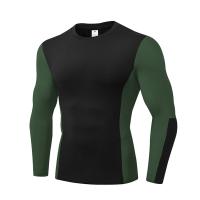 China Black Sustainable Men Workout Sweatshirt Outdoor High Elastic Quick Dry Sportswear for sale