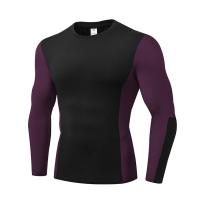 China Black Sustainable Men Workout Sweatshirt Outdoor High Elastic Quick Dry Sportswear for sale