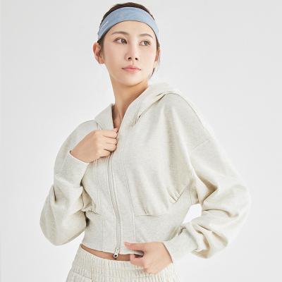 China Oem Factory Manufacturer Custom Logo Outerwear Lounge Short Full Zip Workout Jacket for sale