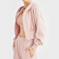 China Oem Factory Manufacturer Custom Logo Outerwear Lounge Short Full Zip Workout Jacket for sale