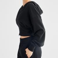 China Oem Factory Manufacturer Custom Logo Outerwear Lounge Short Full Zip Workout Jacket for sale