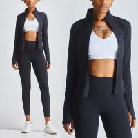China XL 2XL 3XL Long Sleeve Active Wear Elastic Women'S Full Zip Yoga Jacket for sale