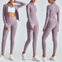 China XL 2XL 3XL Long Sleeve Active Wear Elastic Women'S Full Zip Yoga Jacket for sale