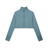 China 100% Polyester Lightweight Women Yoga Top Comfortable Long Sleeve Zip Up Coat for sale
