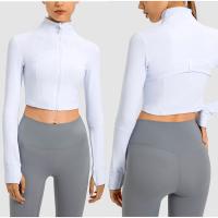 China 100% Polyester Lightweight Women Yoga Top Comfortable Long Sleeve Zip Up Coat for sale