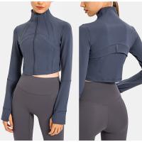 China 100% Polyester Lightweight Women Yoga Top Comfortable Long Sleeve Zip Up Coat for sale