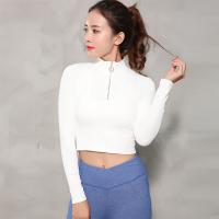 China OEM Long Sleeve Yoga Top Women Front Quarter Zipper Stand Collar Yoga Wear for sale