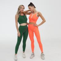 China OEM GYM Fitness Leggings Women Yoga Sets Half Zipper Top Legging Manufacturer for sale
