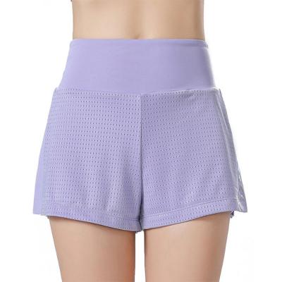 China Loose Light Purple Sweat Shorts Logo Loose Mesh Pants High Waisted Hotty Hot Shorts for sale
