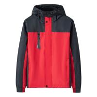 China Custom Red And Black Outdoor Windbreaker Jacket With Lining for sale